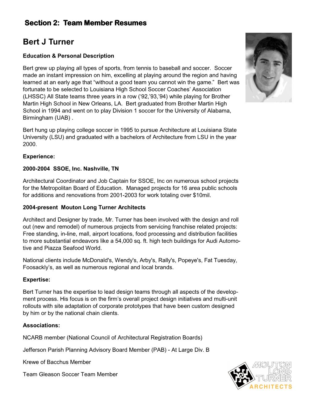 Bert Turner | Mouton Long Turner Architects Bert Turner Bert Turner ...